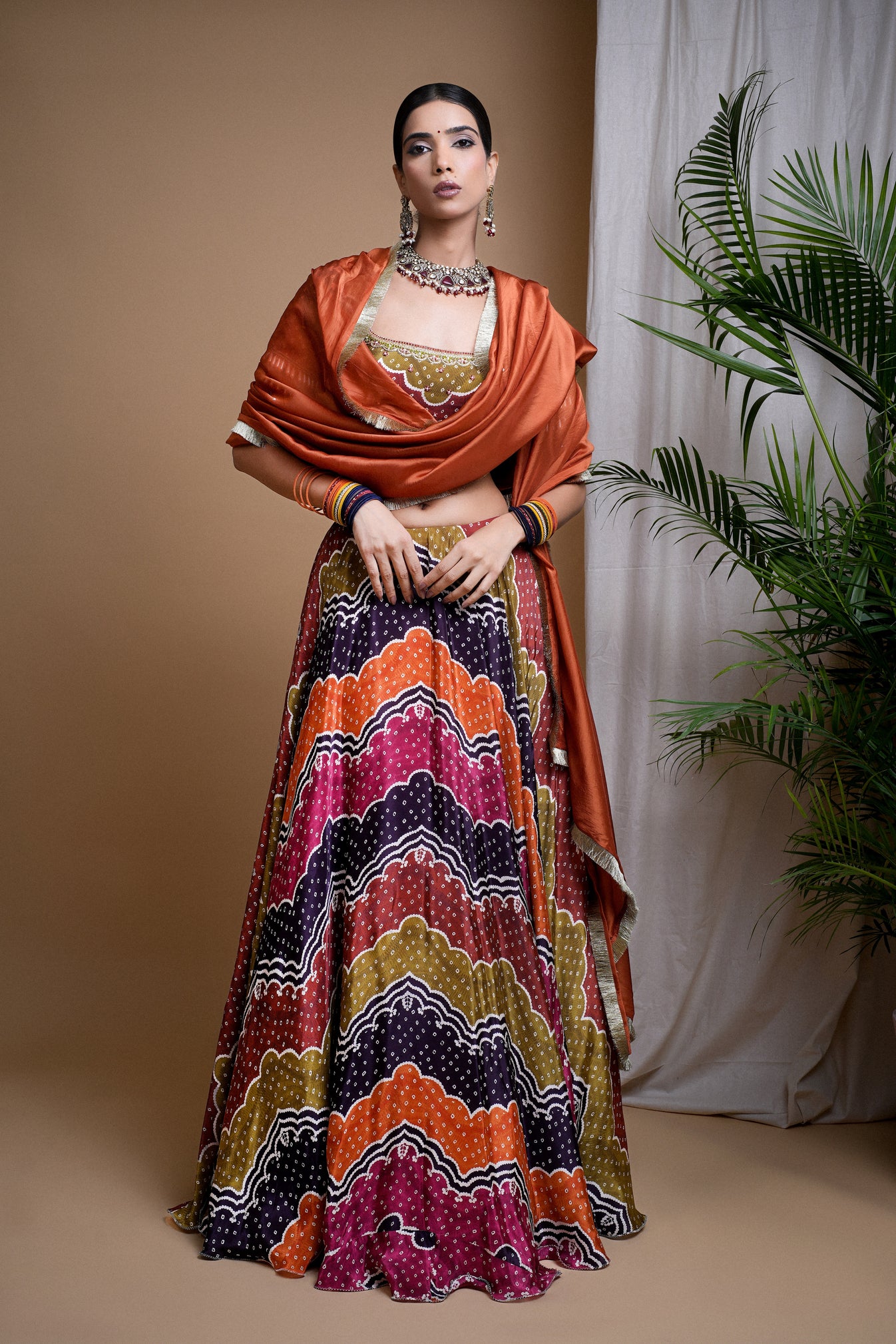 MULTI COLOR DIGITAL PRINT HEAVY LEHENGA SET (SET OF 3) – ahiclothing